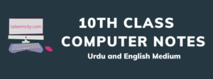 10th Class Computer Notes New Syllabus – All Chapters - Taleem City