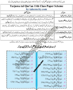 1st Year Tarjuma Tul Quran Pairing Scheme 2023 - Taleem City